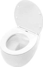 Rea Lars, závěsná WC mísa Rimless 50x37x29 cm včetně sedáku s pomalým zavíráním, bílá, REA-C9500