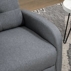 HOMCOM Polohovací Křeslo, TV Křeslo s Polohováním, TV Křeslo s Vzhledem Lnu, Čalouněné Polohovací Křeslo s Jádrem z Taštičkových Pružin, Relaxační Kř…
