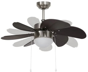 vidaXL Marketos Stropní ventilátor se světlem 76 cm tmavě hnědý