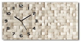 Wallmuralia Skleněné hodiny na stěnu Dřevěné kostky 60x30 cm