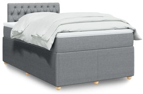 Box spring postel s matrací světle šedá 120x190 cm textil