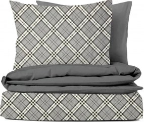 Ervi Bavlněné povlečení oboustranné - Grey Tartan/šedé