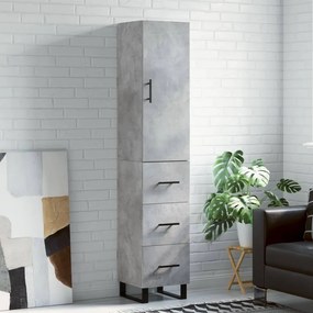 Skříň highboard betonově šedá 34,5x34x180 cm kompozitní dřevo 3198877
