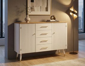 Komoda Matera 117 cm bílá/hnědá