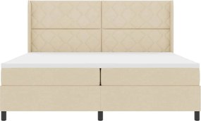 Postel s boxspringem s polštářem Krémová 200 x 200 cm textil 3341733