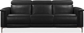 Černá pohovka z imitace kůže 222 cm Lund – Støraa