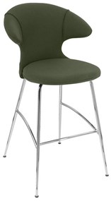 Barová židle Time Flies Barva nohou:: chromová, barva potahu:: Zelená