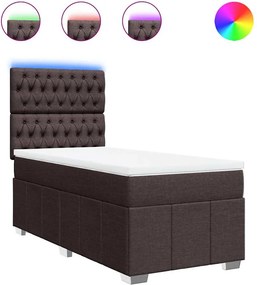 Box spring postel s matrací tmavě hnědá 90x200 cm textil 3293861