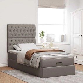 Osmanský rám postele s matrací taupe 80x200cm textil 3314048