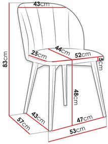 Čalouněná kuchyňská židle PIMA 1 - černá / béžová