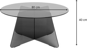 Konferenční stolek Samos 80 cm kouřově šedý