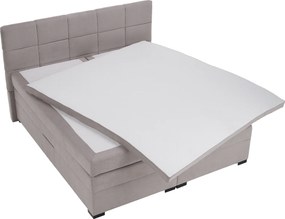 Boxspringová pocketová postel, 200x200, šedohnědá Taupe, APRIL
