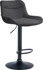 Barová židle Vonore látka černá konstrukce – tmavě šedá