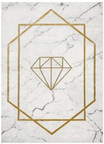 Dywany Łuszczów, Kusový koberec Emerald diamant 1019 cream and gold, 160x220, bílá, kancelář