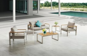 Šedý kovový zahradní lounge set pro 4 Florence – Garden Pleasure