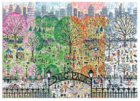 Galison Dřevěné puzzle Psí park 4 roční období 250 dílků