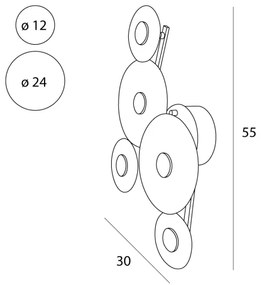 MAXLIGHT W0357 - LED Nástěnné svítidlo ALLURE 5xLED/5W/230V zlatá