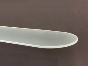 Skleněná oválná polička do koupelny - 59 x 12 cm satinové sklo bez úchytů - Cover Oral