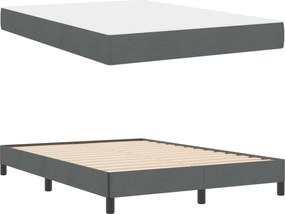 Postel s boxspringem Tmavě šedá 140 x 190 cm textil 3398487