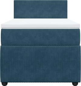 Box spring postel s matrací modrá 100 x 200 cm samet 3287660