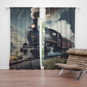Sablio Závěs Parní lokomotiva v horách: 2ks 140x250cm