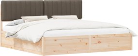 Rám postele s čalouněným čelem s čelo Taupe 200 x 200 cm 3398212