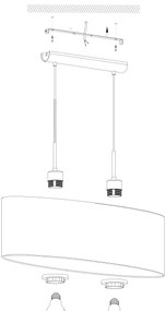 Eglo 31581 - Lustr na lanku PASTERI 2xE27/60W/230V
