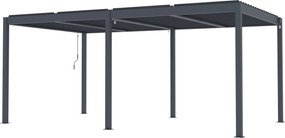 Hliníková bioklimatická pergola s lamelami BestBerg BBP-15G / 5 x 3 m / šedá