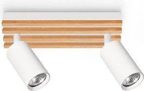 BRILAGI - Bodové svítidlo SELE WOOD ACOUSTIC 2xGU10/30W/230V bílá/dřevo