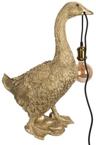 Stolní lampa ve tvaru zlaté husy držící lampu v zobáku – 42x23x60 cm
