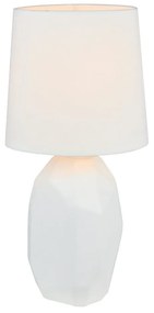 Keramická stolní lampa, bílá, QENNY 1
