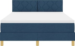 Postel s boxspringem s polštářem Modrá 160 x 200 cm textil 3339013