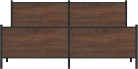 Kovový rám postele bez matrace hnědý dub 180 x 200 cm 3301373