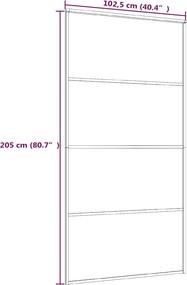 Posuvné dveře mléčné ESG sklo a hliník 102,5 x 205 cm černé 151663