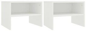 Noční stolky 2 ks bílé 40 x 30 x 30 cm dřevotříska - Default Title