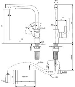 Ideal Standard Gusto Dřezová baterie s integrovaným dávkovačem, Silver Storm A7817GN