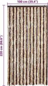 Závěs proti hmyzu béžový a světle hnědý 100 x 220 cm Chenille 240572