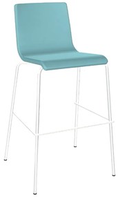 OnaDnes -20% Narbutas Světle modrá čalouněná barová židle MOON 77 cm