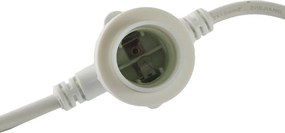 Easy Fix světelná girlanda, venkovní, 50 m, pro 50 žárovek E27, bílý kabel, IP67, bez žárovek, cívka