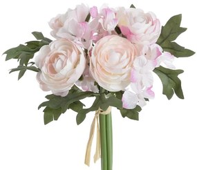 svazek hortenzie + pryskyřníky x7 - růžová/bílá