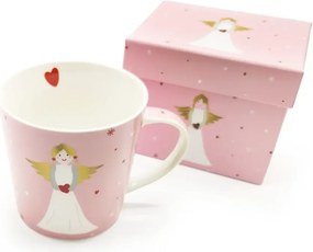 Porcelánový hrnek Anděl se srdcem, 400 ml – dárkový hrnek pro maminku, babičku a ženy se srdcem
