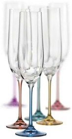 Bohemia Crystal Sklenice na šampaňské Spectrum 190ml (set po 6 ks)