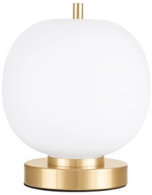OnaDnes -20% Opálově bílá skleněná stolní lampa Nova Luce Lato se zlatou podstavou 22,5 cm
