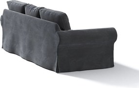 Potah na pohovku IKEA  Ektorp 3-místná, nerozkládací barva černá látka lesklé, sametová