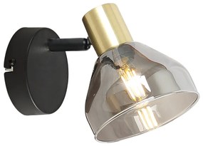 Černo-zlaté nástěnné svítidlo Gregory pro žárovku E14  - Candellux