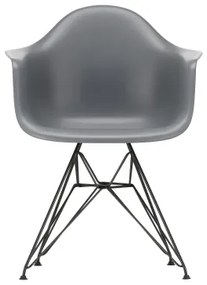 Eames Plastic Armchair DAR černě lakovaná grafitová bílé na tvrdou podlahu Vitra