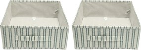 Sinsay - Skládací úložné boxy s pruhy 2 pack - zelená