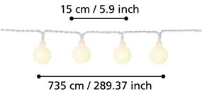 Eglo 900239 - LED Venkovní dekorační řetěz LIBISA 50xLED/0,066W/4,5V IP44