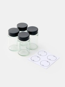 Sinsay - Sada nádob na koření se štítky 4 pack - clear