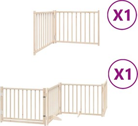 Zábrana pro psy s dvířky skládací 6 panelů 480 cm topol 3155721
